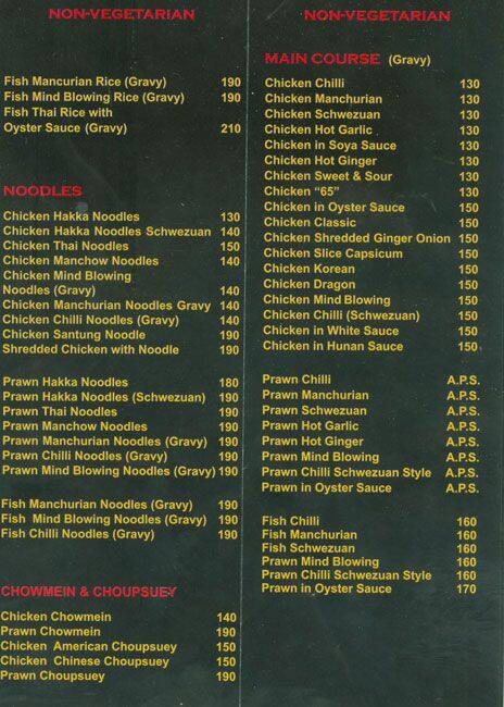 Babu's Chinese Menu, Menu for Babu's Chinese, Worli, Mumbai - Zomato