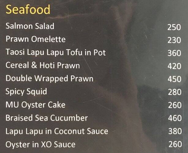 Carta de Mu Noodle Bar, Makati, Palm Drive