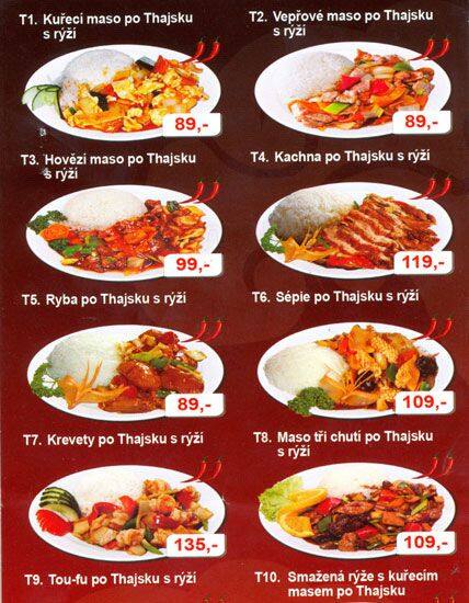 Menu at Čínská Restaurace Yu Xiang Lou restaurant, Prague