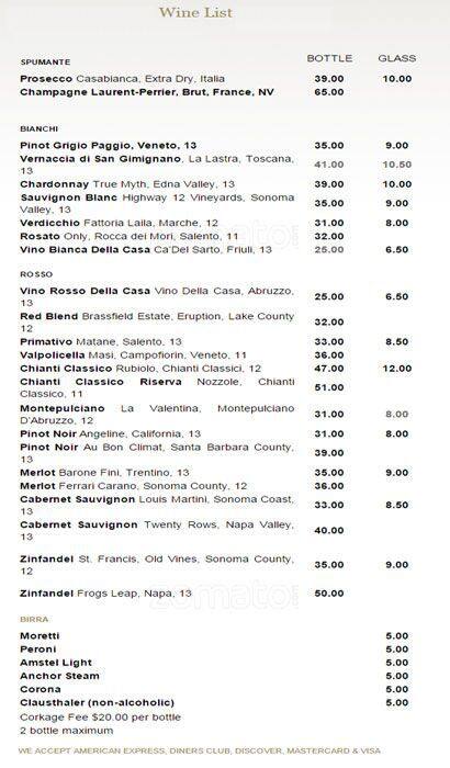 Menu at Nob Hill Cafe, San Francisco, Taylor St