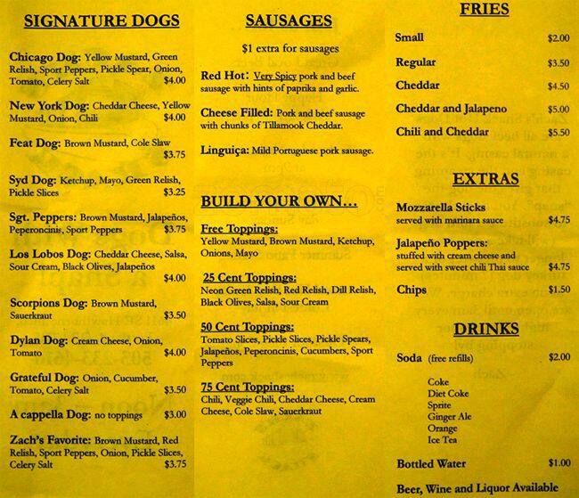 Zach's Shack Menu, Menu de Zach's Shack, Hawthorne, Portland ...