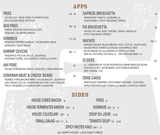 Menu at Ermanos Craft Beer & Wine Bar, Tucson