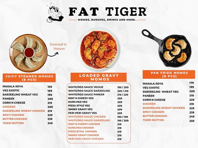 Menu of Fat Tiger, Vasant Kunj, New Delhi
