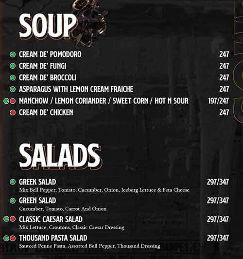 Menu of Pub 97, Sector 5, Salt Lake, Kolkata