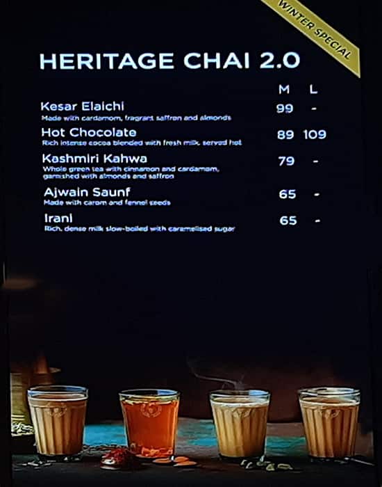 Menu at Chai Point, Bengaluru, RMZ Ecospace