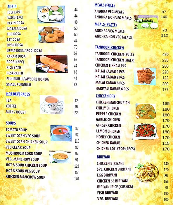 Menu at Taj restaurant, Bengaluru, VM75+V4P