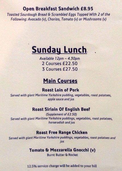 Menu at Museum Cafe, London, Romney Road