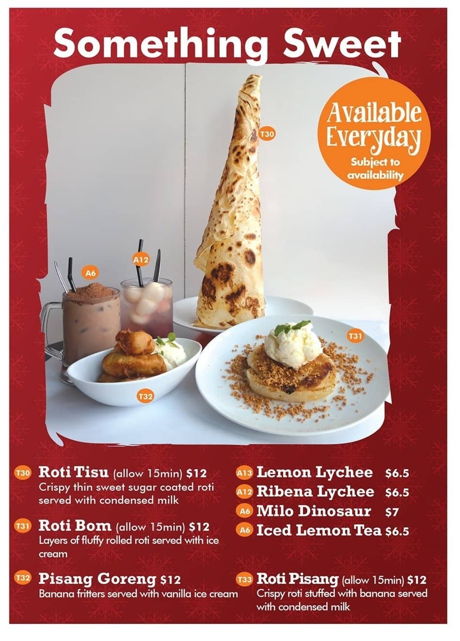 Carta del restaurante Mamak Malaysian Street Food, Auckland