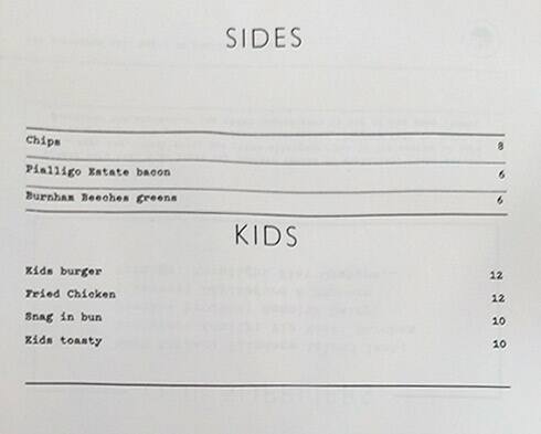 Menu at Piggery Cafe, Sherbrooke