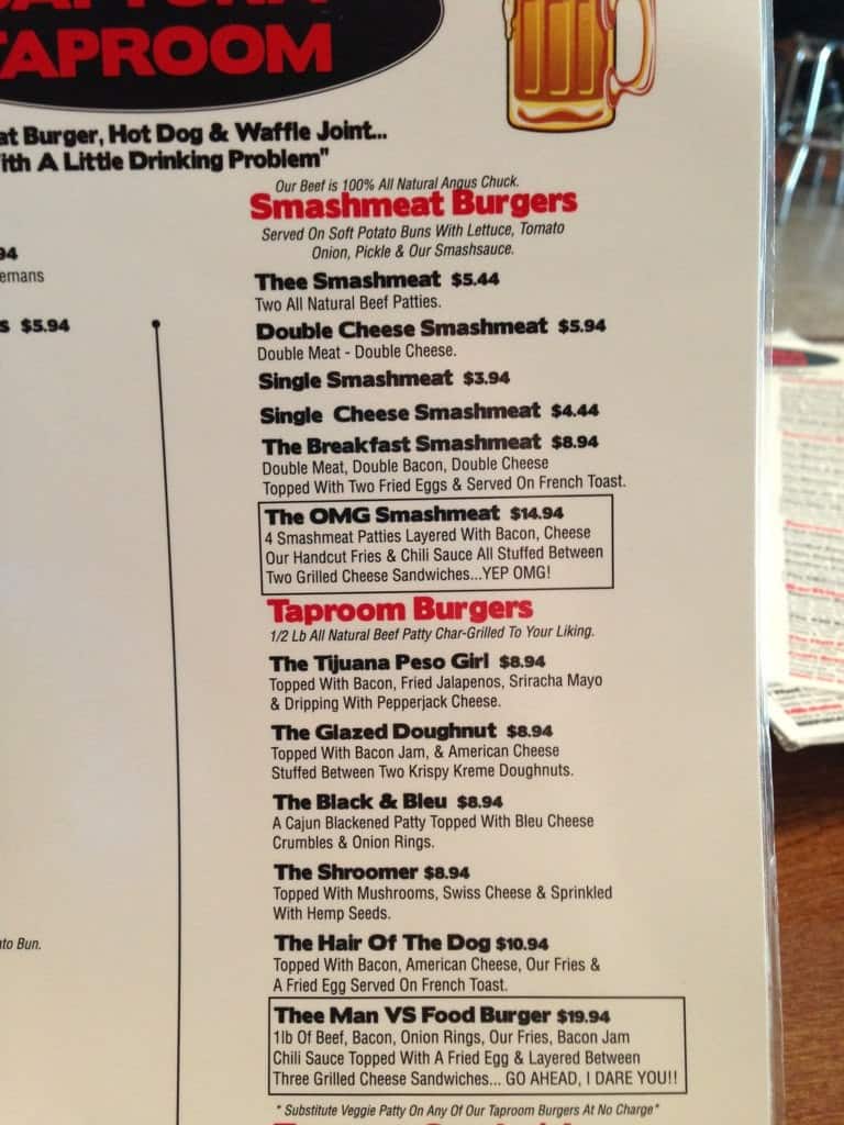 Menu at Daytona Taproom pub & bar, Daytona Beach