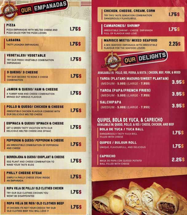 Empanadas La Monumental Menu, Menu for Empanadas La Monumental ...