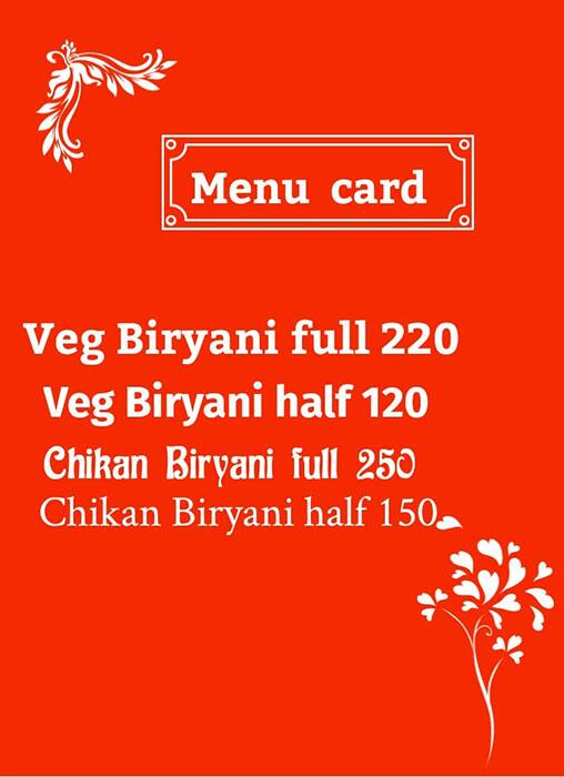 Menu of Dhanashree Mess, Katraj, Pune