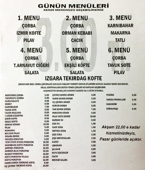 Carta de Efe Lokantası, Estambul
