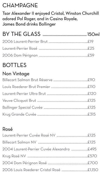 Menu at The Promenade restaurant, London