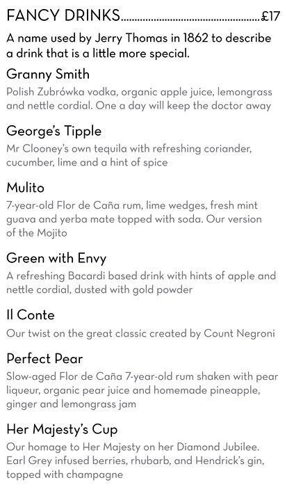 Menu at The Promenade restaurant, London