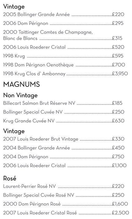 Menu at The Promenade restaurant, London