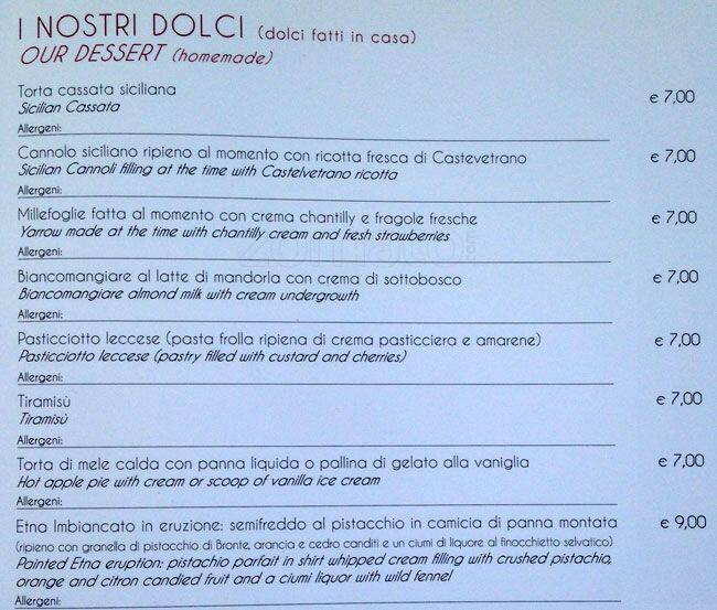 Menu da Ristorante Da Giulia, Milano