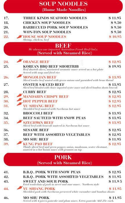 Menu at NEW PEKING restaurant, Bonney Lake