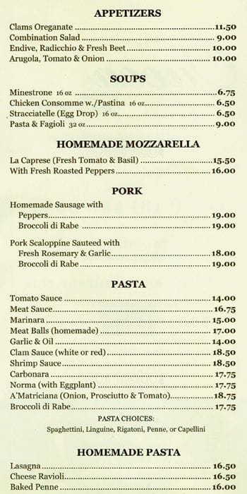 Menu at Queen restaurant, New York City, 84 Court St