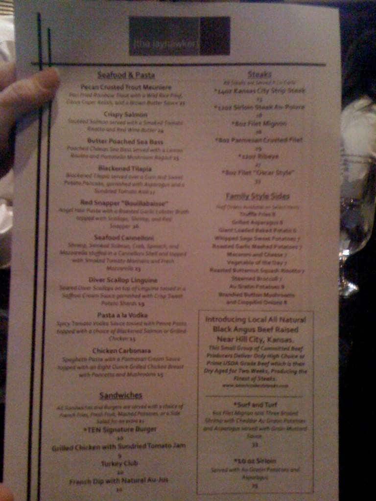 Menu at The Jayhawker pub & bar, Lawrence, 701 Massachusetts St