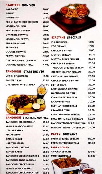 Menu of Anjappar, Discovery Gardens, Dubai