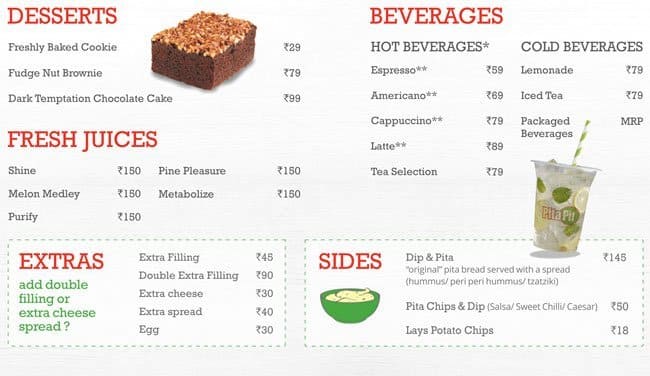 Menu at Pita Pit, Gurugram, F4G2+X8G