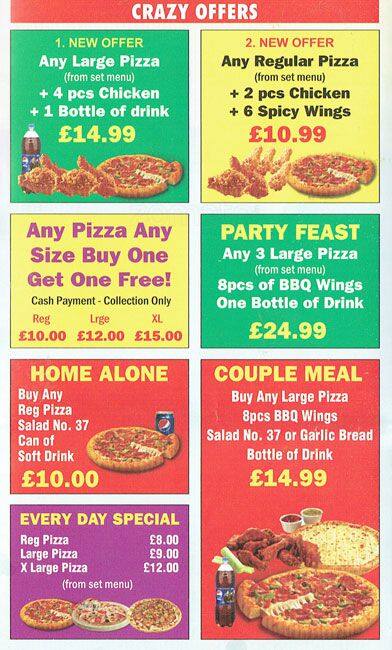 Menu at Capri Pizza pizzeria, London