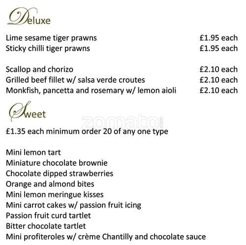 Menu at The Alberts Deli cafe, Richmond