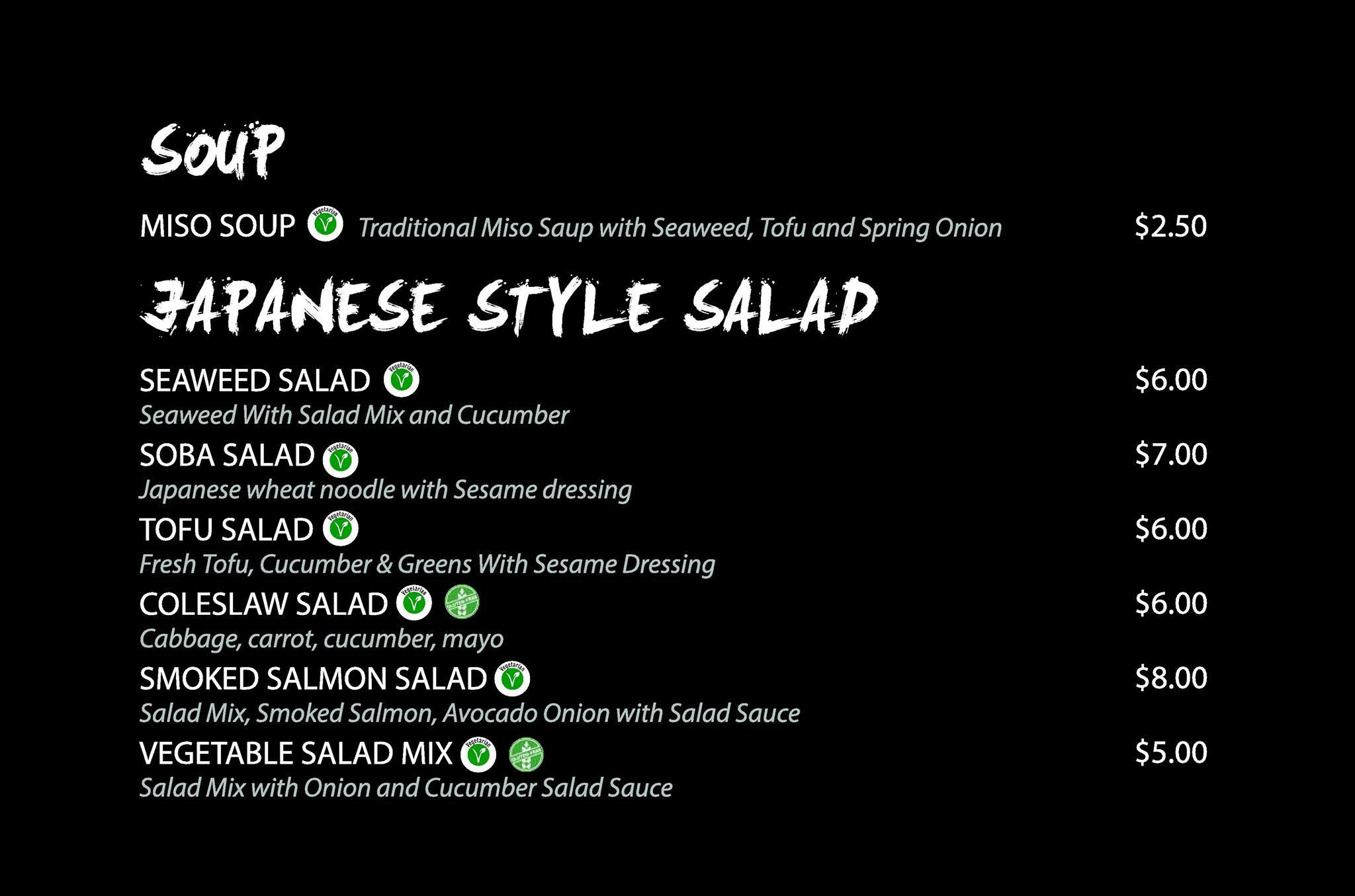 Menu at Mugen House Japanese Restaurant & Bar, Adelaide