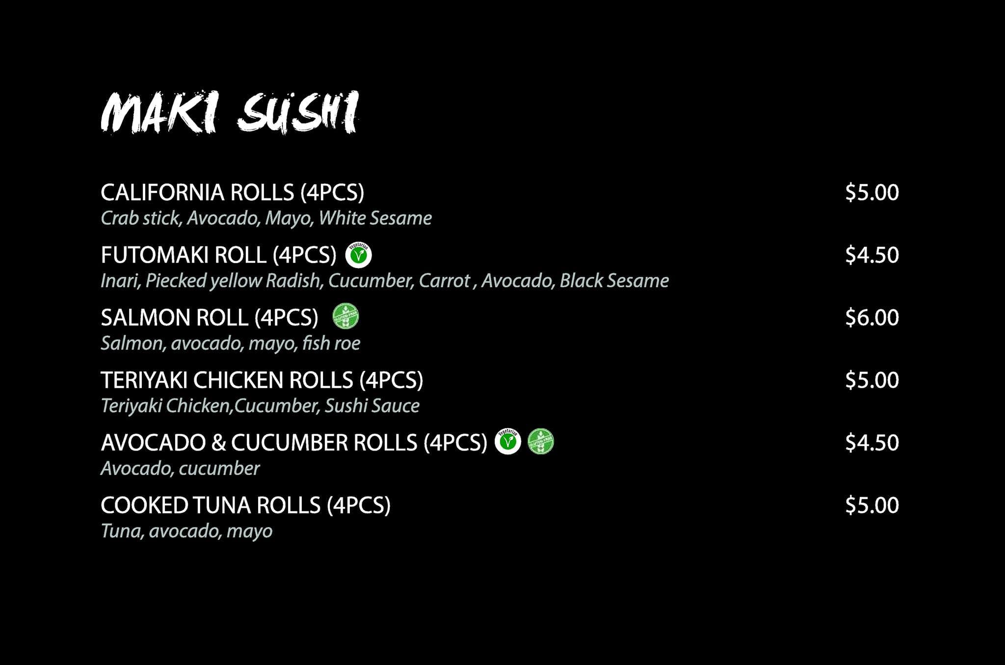 Menu at Mugen House Japanese Restaurant & Bar, Adelaide