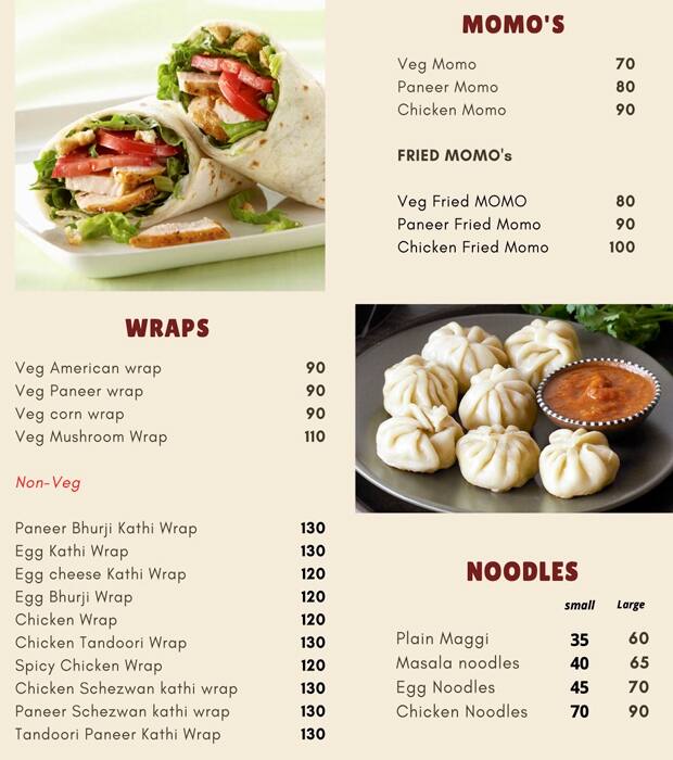 Menu of R Cafe, Poonamalle, Chennai