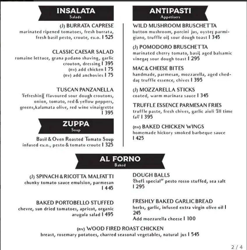 Menu at Sforno - Bakehouse & Pizzeria, Mumbai