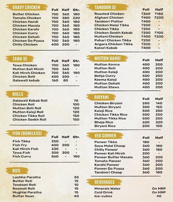 Menu at My Chik Chik Chicken, Lucknow