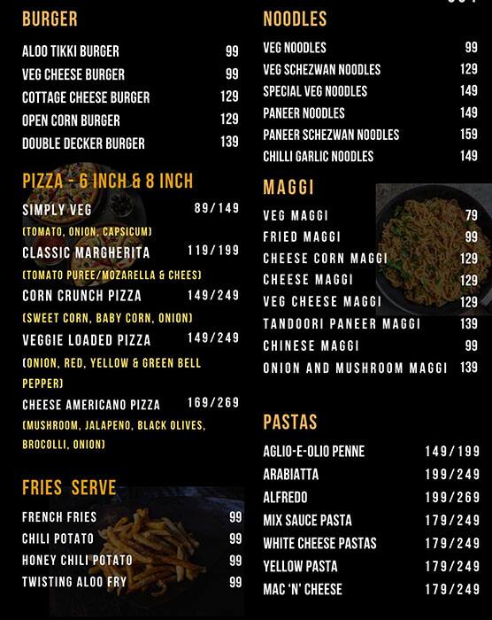 Menu of Cafe On The Street, Gomti Nagar, Lucknow