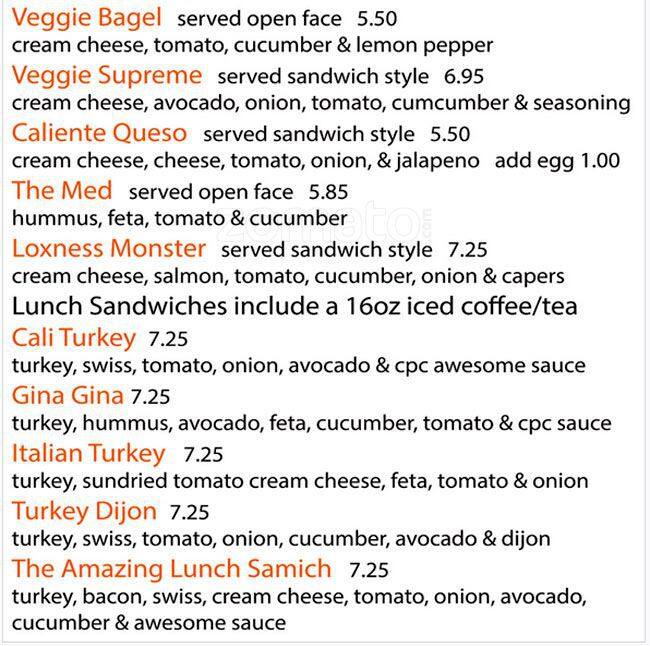 Menu at Crown Point Coffee pub & bar, San Diego