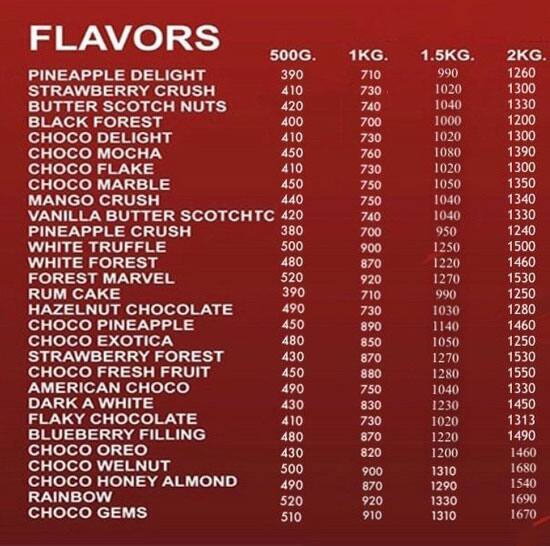 Menu of Heaven Of Bakery, Sadarpur, Noida