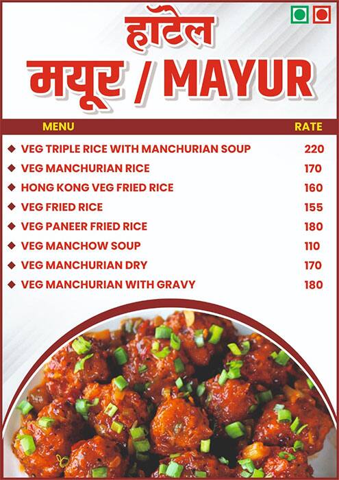 Menu of Hotel Mayur, Hadapsar, Pune