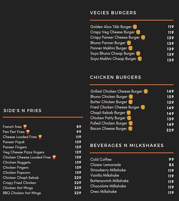 Menu of Burger Buzz, Sector 135, Noida