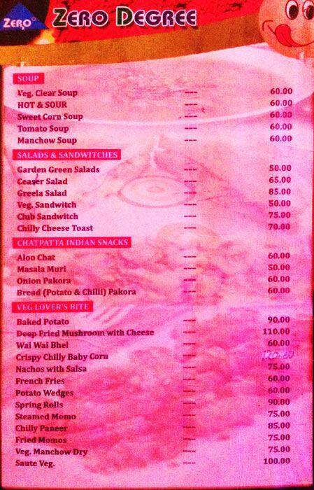 Zero Degree Menu, Menu for Zero Degree, Nagerbazar, Kolkata - Zomato