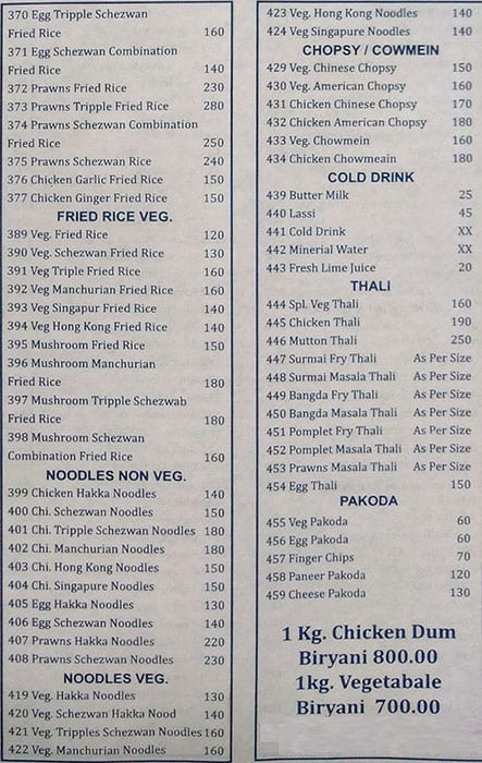 Menu at Swastik Lunch Home, Navi Mumbai