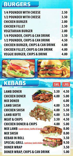 Menu at ELIF FISH BAR, London