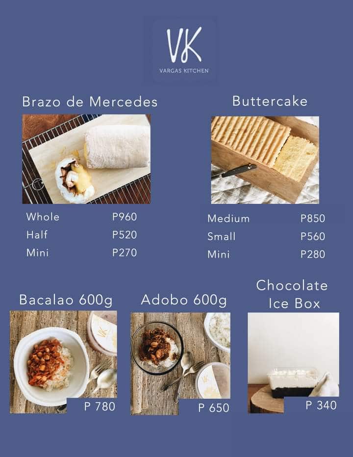 Menu at Vargas Kitchen desserts, Makati, Rustan's Supermarket