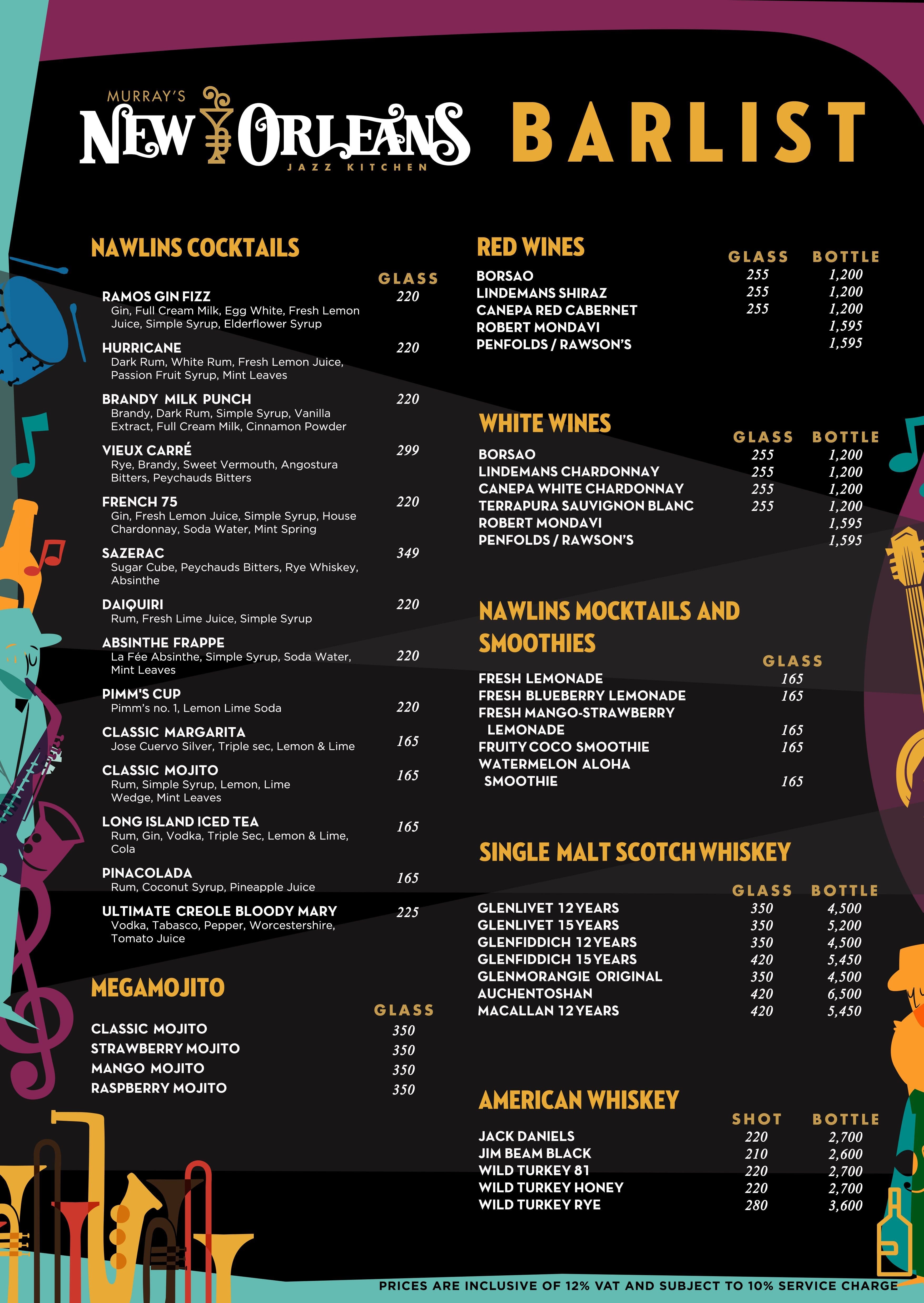 Menu at Murray's New Orleans Jazz Kitchen restaurant, Taguig, B6