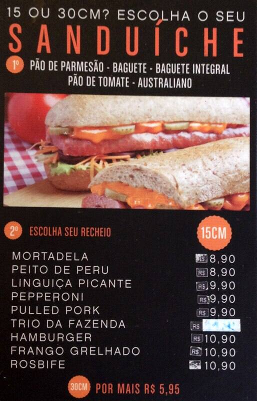 Menu at Bistro Tasco restaurant, Brasília, Asa Sul CLS 203 Bloco A Loja 23