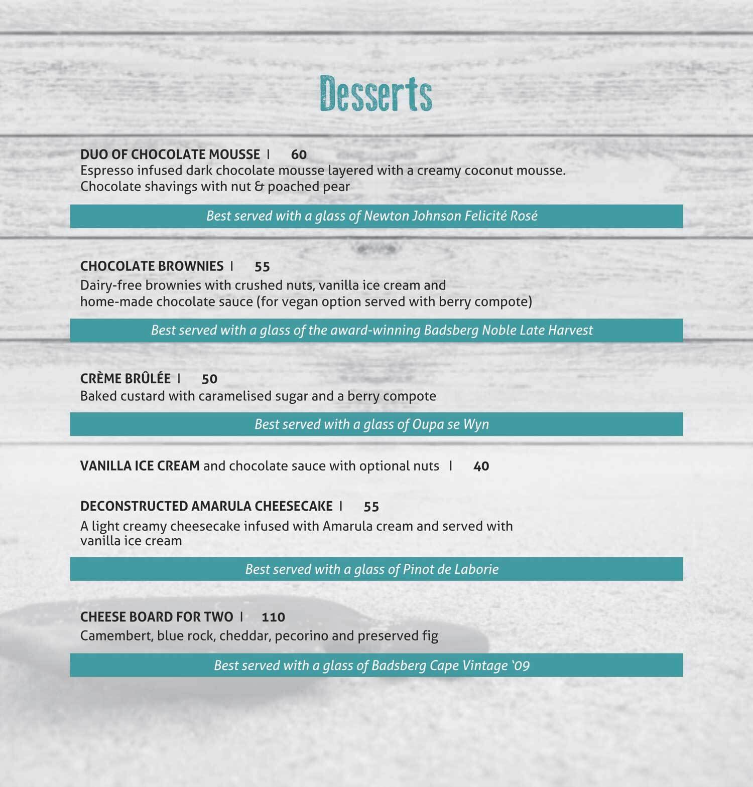 Menu at Kitchen Windows Beach Restaurant, Jeffreys Bay