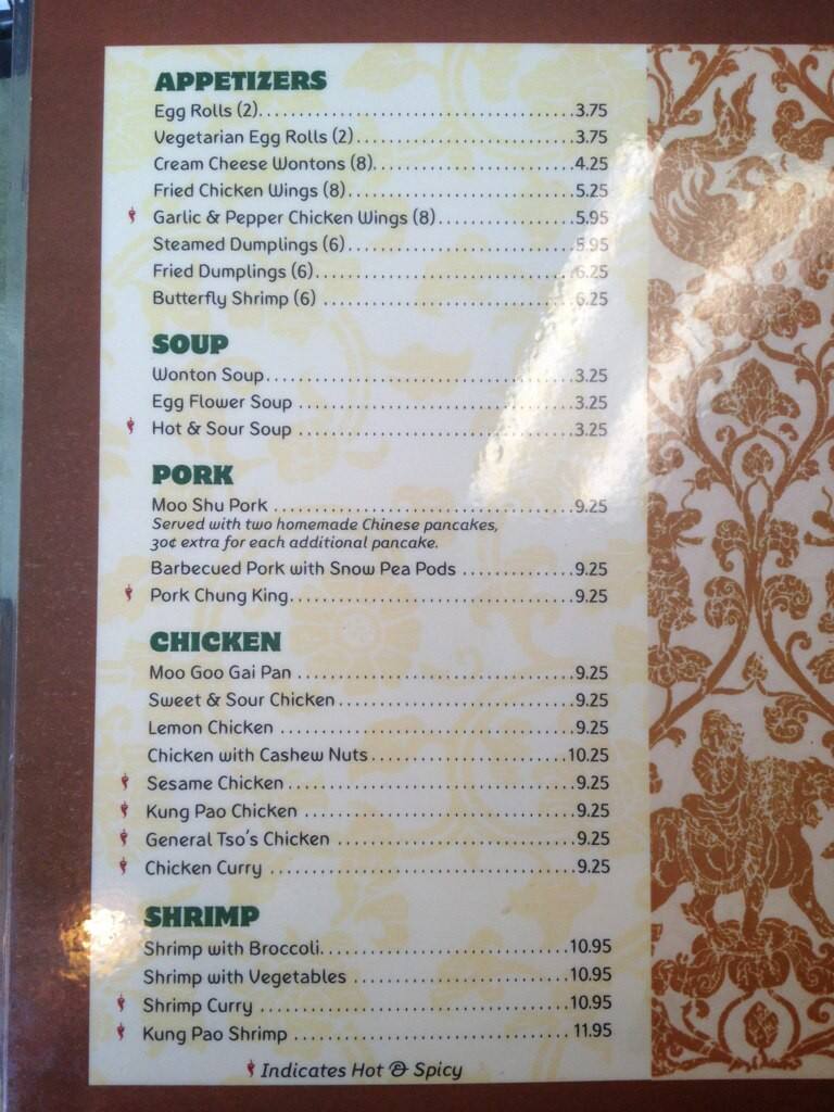 Menu at Far East Restaurant, Shakopee