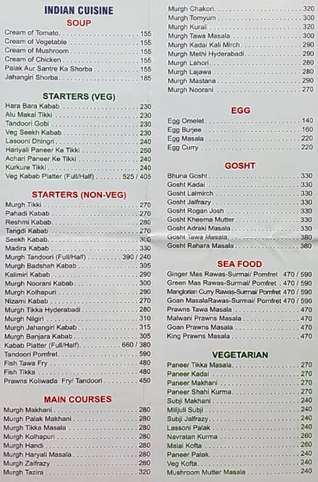 Zodiac restaurant menu - Horoscopeaz.com