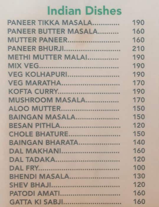 Menu of Vadani Kaval Pure Veg, Baner, Pune