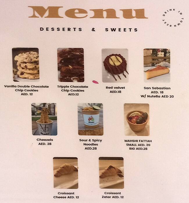 Menu of Rhodes, Mirdif, Dubai