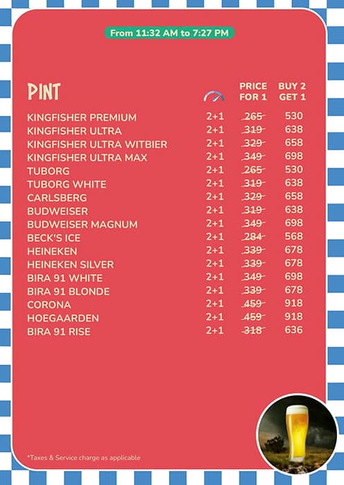 Menu at Pop Tates Khar, Mumbai, Corner 2nd and